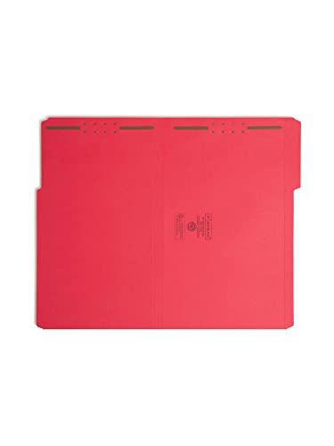Smead Fastener File Folder, 2 Fasteners, Reinforced 1/3-Cut Tab, Legal Size, Red, 50 per Box (17740)