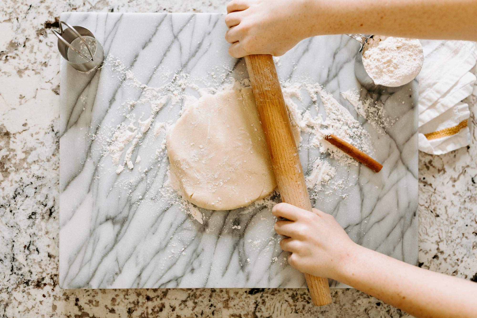 Villa Acacia Marble Cutting Board - 20 x 16 Inch Marble Slab Pastry Board for Charcuterie, Cheese, Dough, Dessert - Decorative Stone Cutting Board for Kitchen and Home