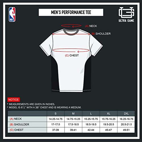 Ultra Game NBA Los Angeles Lakers Mens Active Tee Shirt, Charcoal Heather, Large