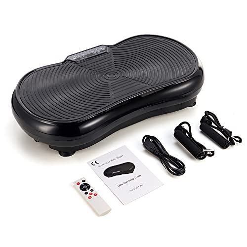 ZELUS Vibration Plate Exercise Machine with Resistance Bands, Vibrating Core Cardio Strength Training Plate for Home Workouts, Exercise Fitness Home Gym Equipment Vibration Machine with Remote