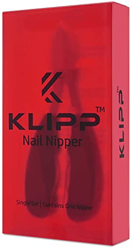 Toe Nail Clippers for Thick Nails β KLIPP Toenail Clippers Ingrown and Cuticle Nipper Trimmer Made of Rustproof Stainless Steel with Short Curved Blades, Ergonomic TPU Grips and Dual Spring Mechanism