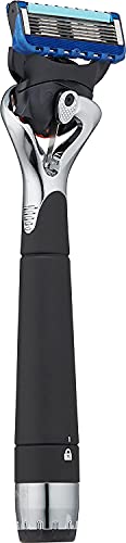 The Art of Shaving Mens Razor - Lexington Collection Powered Razors for Men, Micro-Pulsations Help Reduce Friction & Increase Razor Glide, Black Satin & Chrome