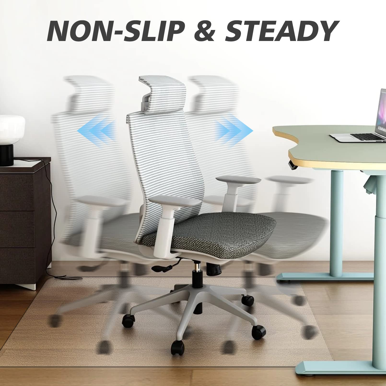 Sycoodeal 1/12 Inch Extra Thick Transparent Clear Office Chair Mat Heavy Duty Floor Protector Chair Mats for Rolling Chairs 48" x 36"