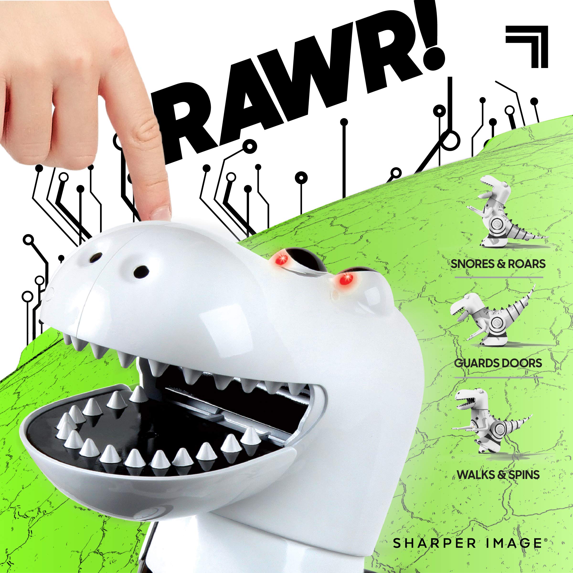 Sharper Image Interactive RC Robotosaur Dinosaur with Built-in Mood Sensors and Color-Changing LED Eyes