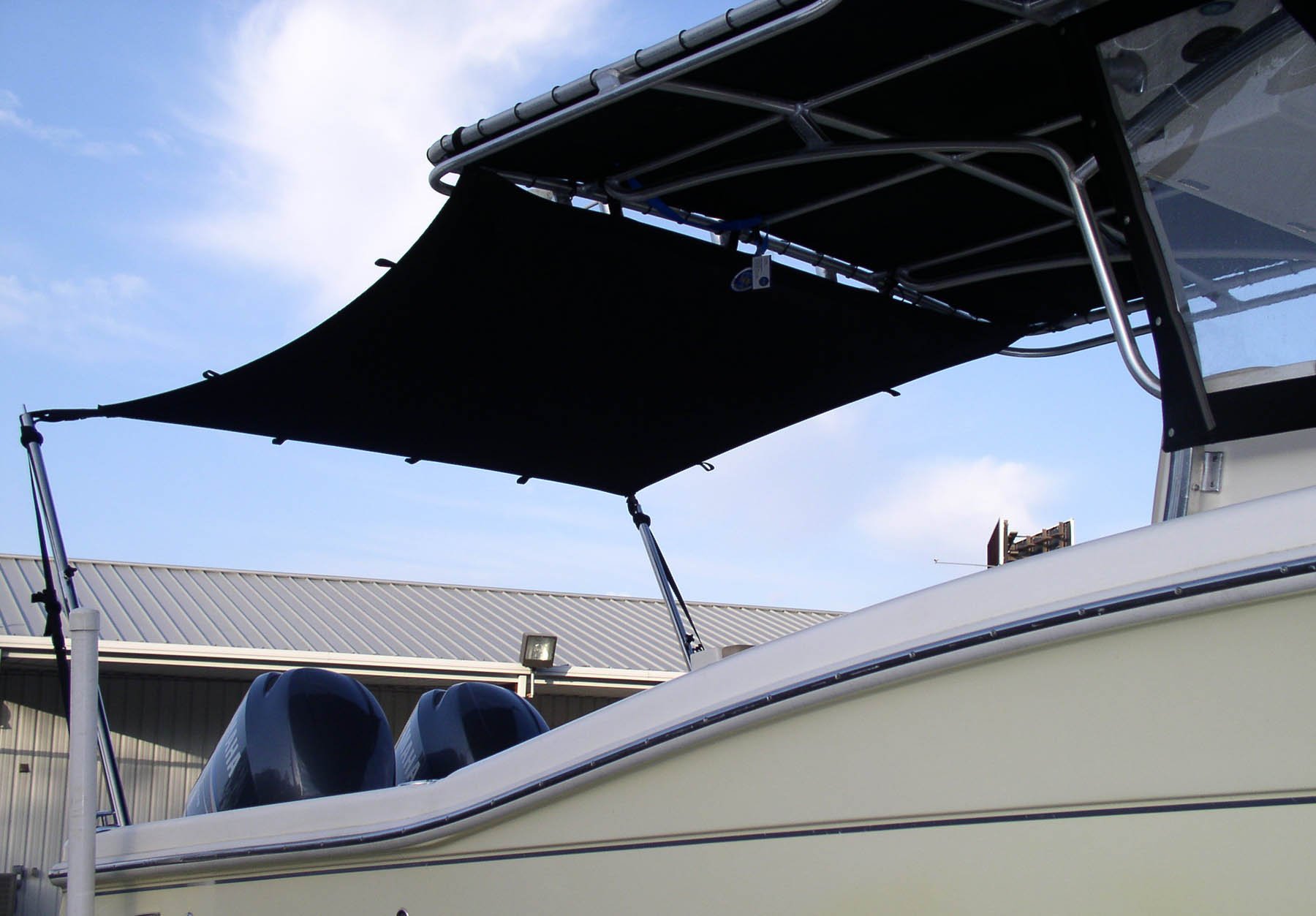 T-Top Boat Shade Kit, Black (5'L x 60"W) – Outer UV reflective coating for a 98% effective UV block – Secure fit-speed tested up to 30 knots – Resilient, elastic, breathable fabric – 2020108696