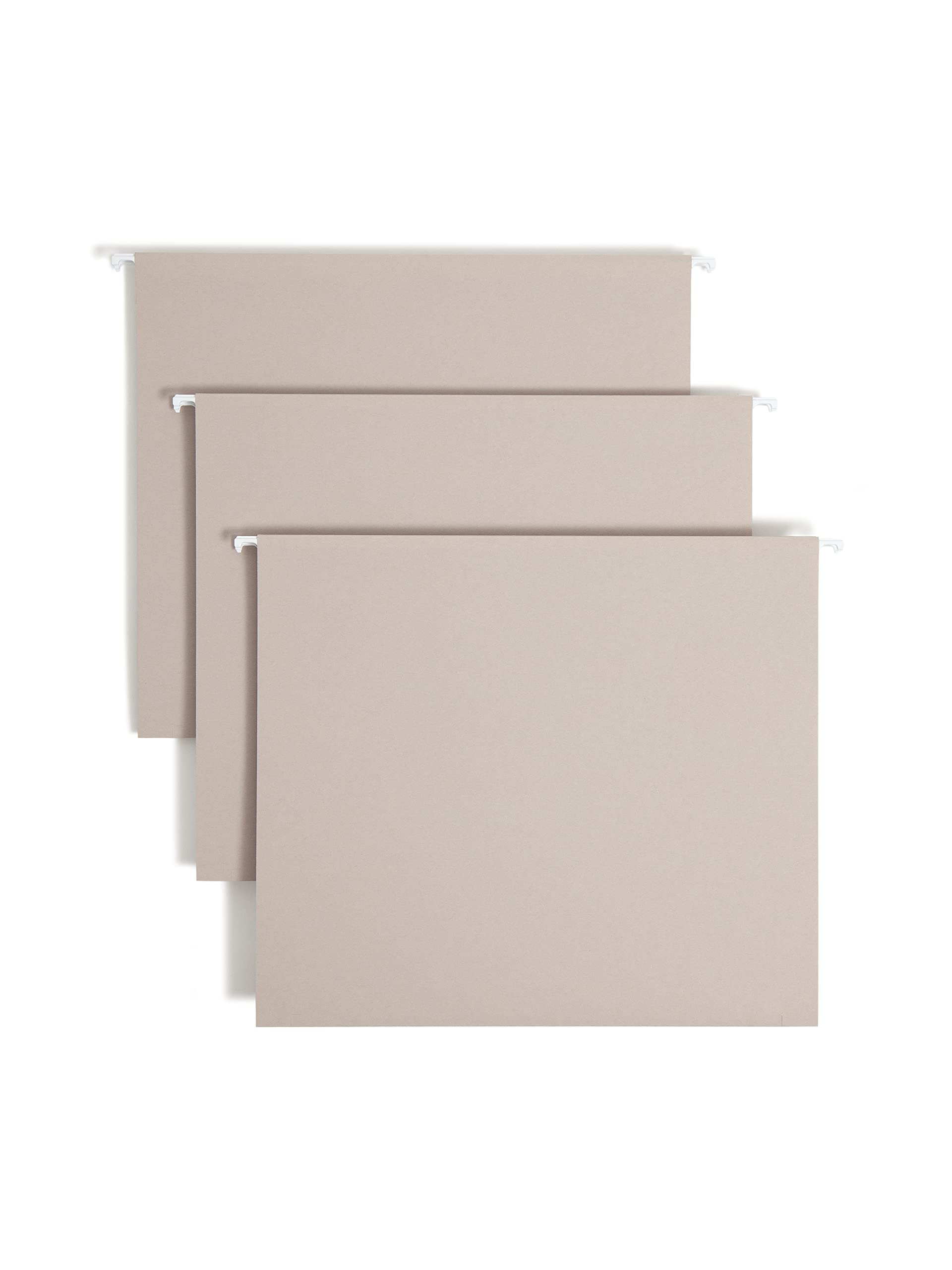 Smead TUFF Extra Capacity Box Bottom Hanging Folder, 2" Expansion, 1/3-Cut Easy Slide Tab, Letter Size, Steel Gray, 18 Per Box (64240)