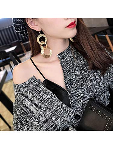 Zealmer Women 16K Gold Plated Tiered Sprial Dangle Earrings