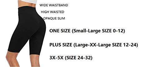 VESHINE Plus Size Bike Short for Women Opaque Yoga Shorts Shortlettes Soft Slip Short