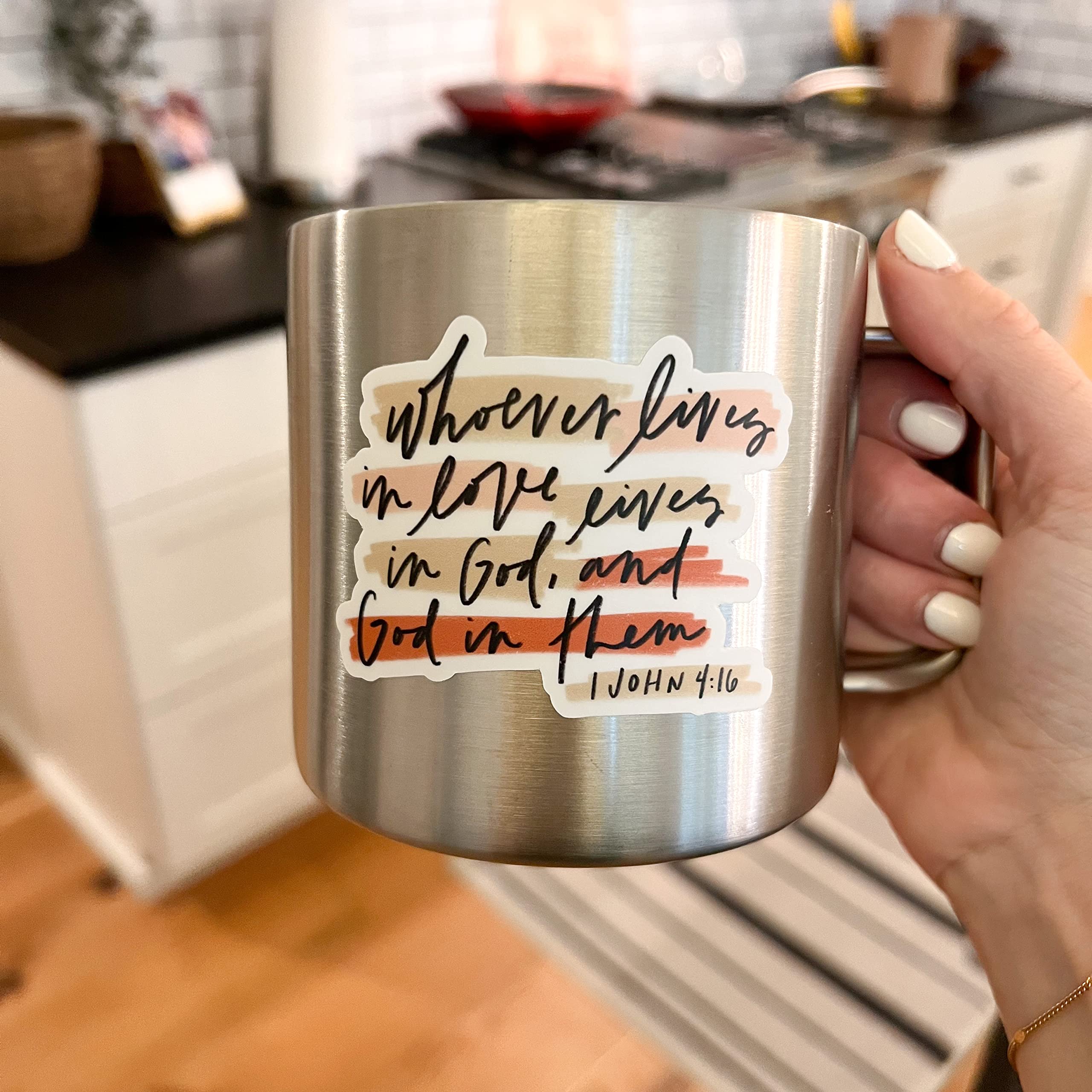 Swaygirls Religious stickers | Christian quote stickers | Faith decals | 1 John 4:16 sticker (Black & White)