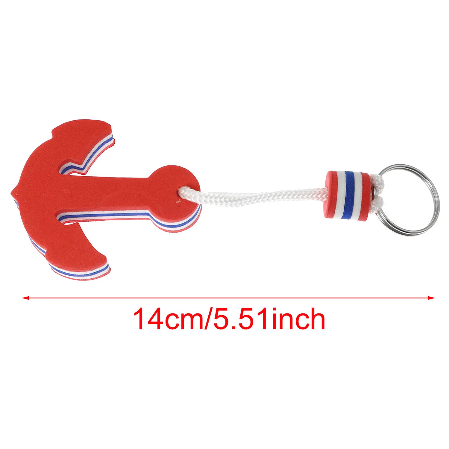 ZRM&E 2pcs Floating Key Chains Anchor Floating Key Chains for Boats Fishing Sailing Water Sports (Orange, Red)