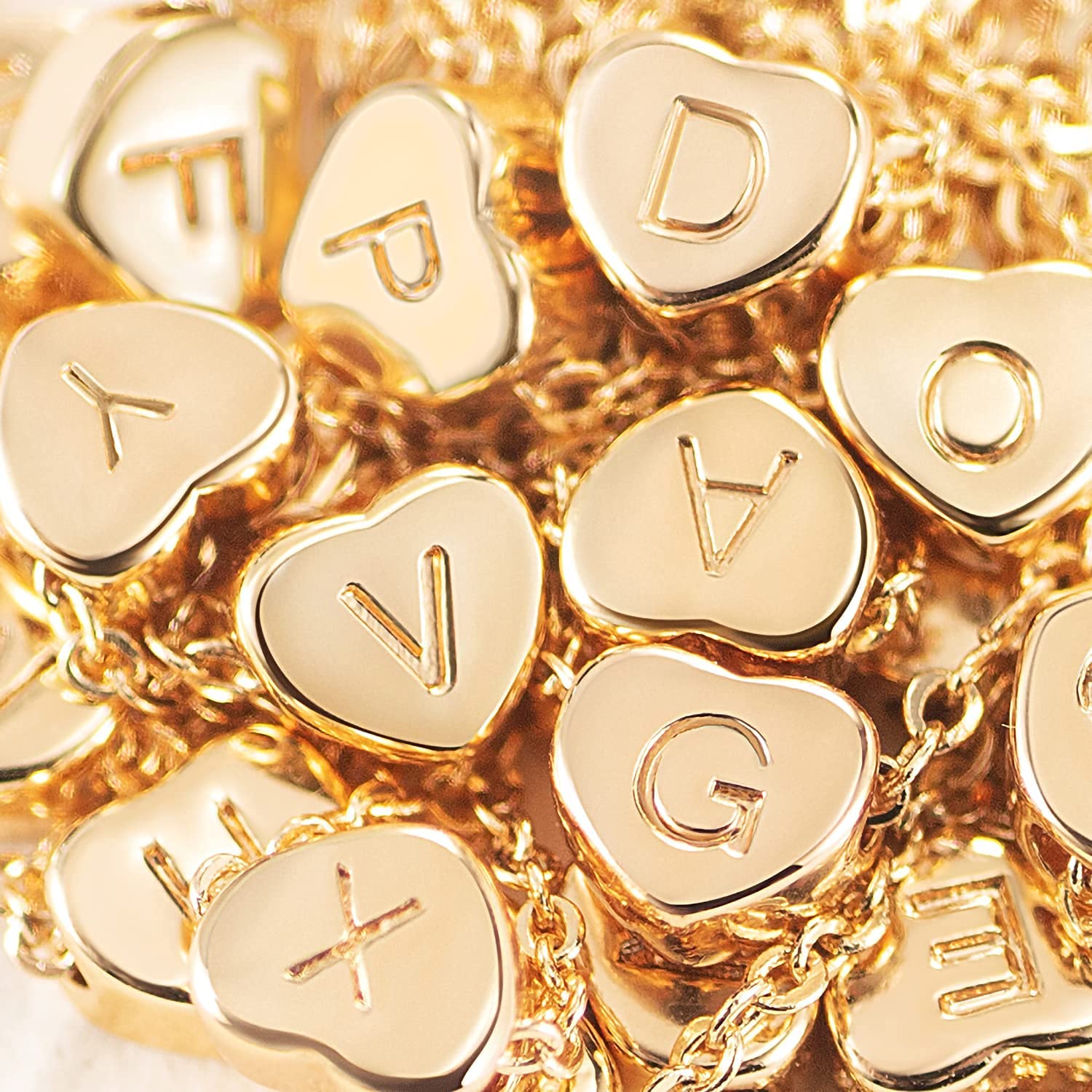 Tiny Gold Initial Heart Necklace-14K Gold Plated Handmade Dainty Personalized Letter Heart Choker Necklace For Women Necklace Jewelry