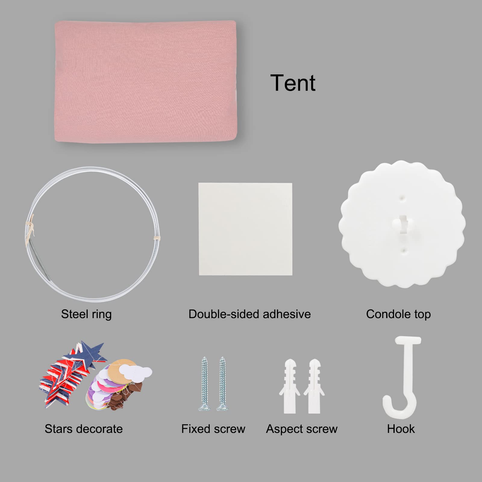 YAERSI Bed Canopy for Kids Bed, Round Dome Crib Nook Princess Castle, Play Tent Hanging Room Decoration, Dreamy Mosquito Net Bedding