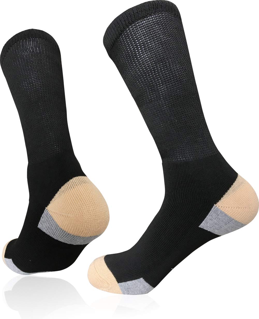 SYOLLAVE Womens Diabetic Athletic Crew Socks Non Binding Extra Wide bariatric Socks for Large Size Lympaedema Edema Swollen Foot