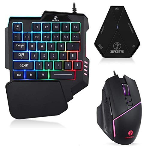 ZJFKSDYX C91 Pro Backlit Gaming Keyboard and Mouse with Video Game for PS4, Xbox One, Switch, PS3, PC (Renewed)