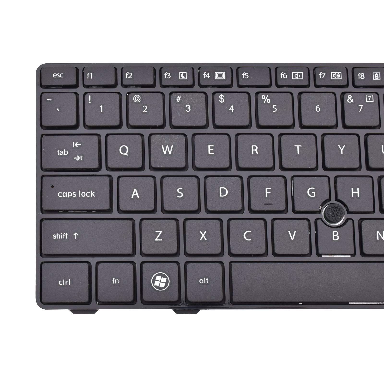 SUNMALL Keyboard Replacement Compatible with HP ProBook 6460b 6465b 6470b 6475b 8460p 8460w 8470p 8470w Serier Laptop 635769-001 641835-001 V119026BS13e with Pointer (Black Frame)
