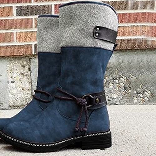 USYFAKGH Women Winter Shoes rain Boots Women Short Waterproof Ankle Boot Snow Boot Winter Boot Blue