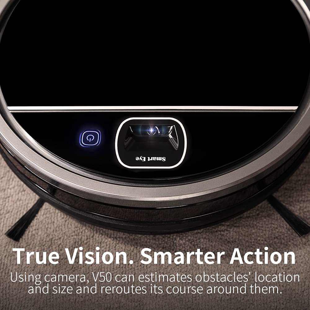 SYSPERL V30 Robot Vacuum Cleaner Self-Charging Robotic Vacuum Cleaner 1800 Pa Suction Super-Thin Quiet Wi-Fi Connect Works for Aleax Google Assistant Good for Pet Hair Hard Floors and Low Pile