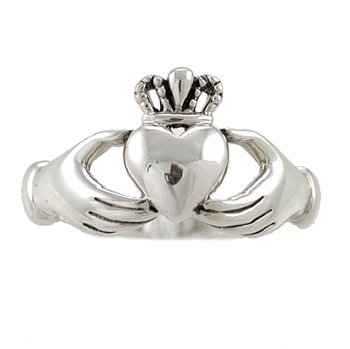 Taos Trading Rings Irish Friendship & Love Celtic Claddagh Band Ring in Sterling Silver, Size 8, 2601