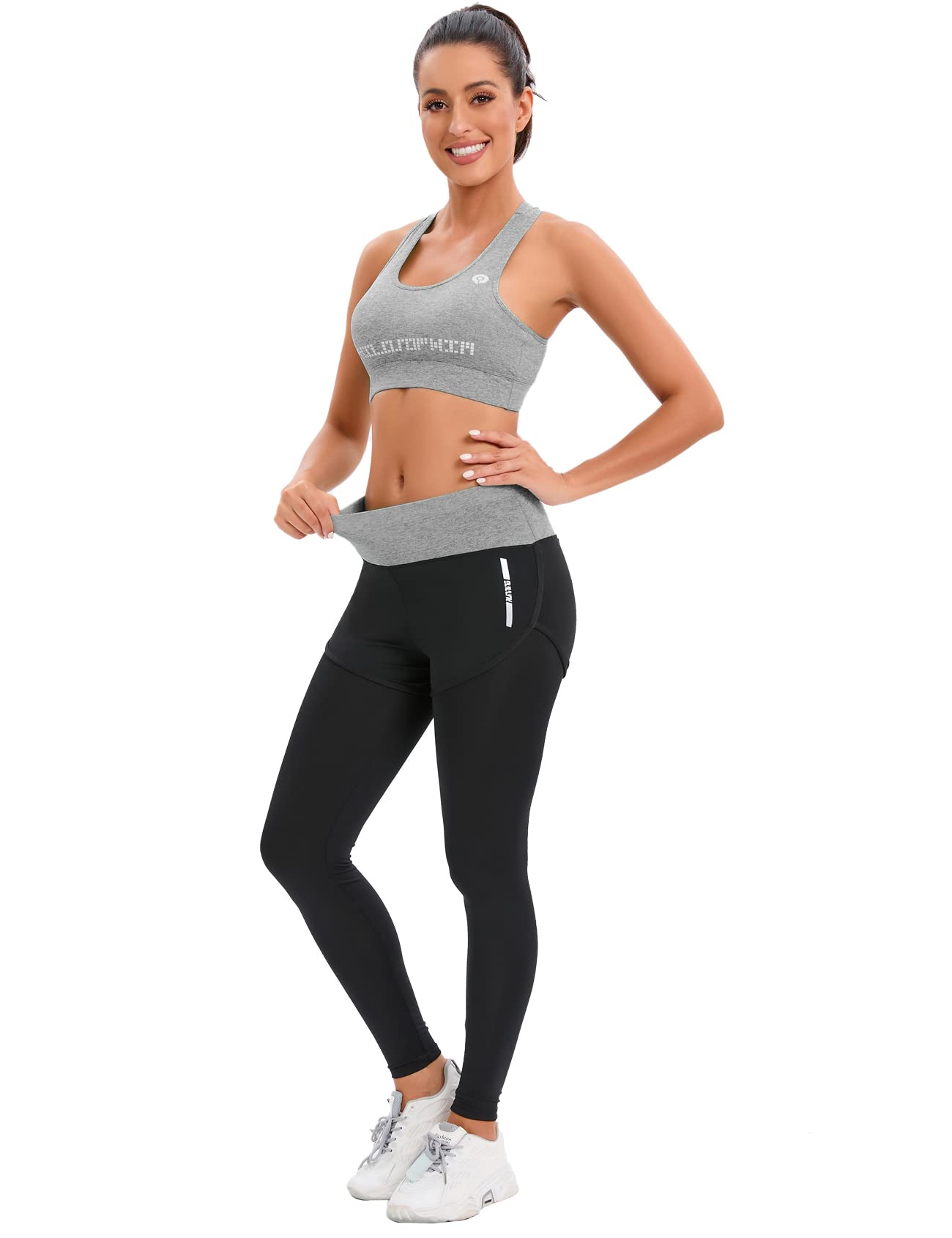 ZETIY Women's 5pcs Sport Suits Fitness Yoga Running Athletic Tracksuits (XL, Light Grey)