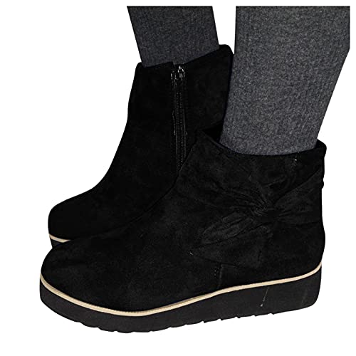 USYFAKGH Womens Ankle Boots with Heel Office Shoes Women Cowboy Boot Women rain Proof Slippers mid Heel Black