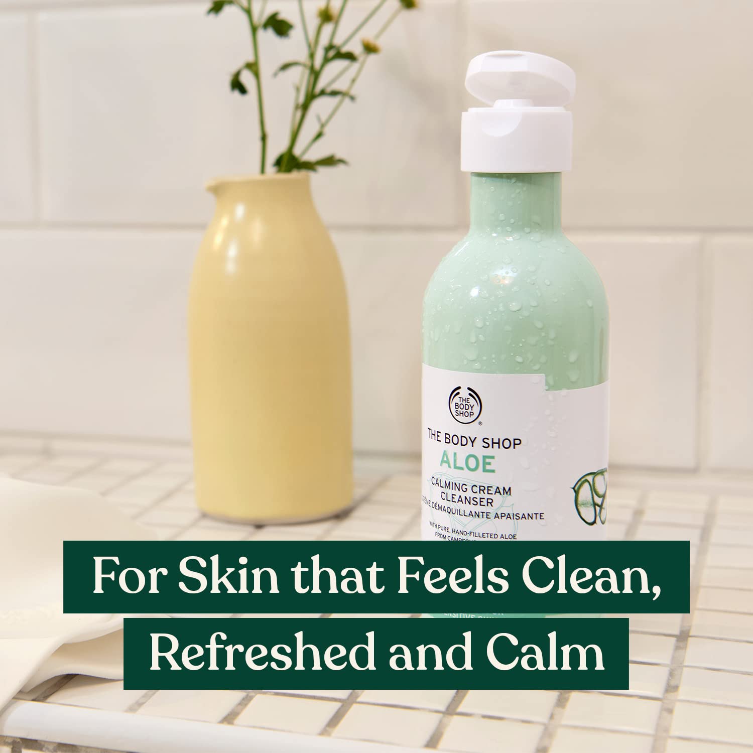 The Body Shop Aloe Calming Cream Cleanser – Moisturizes & Cleanses Sensitive Skin – 8.4 oz