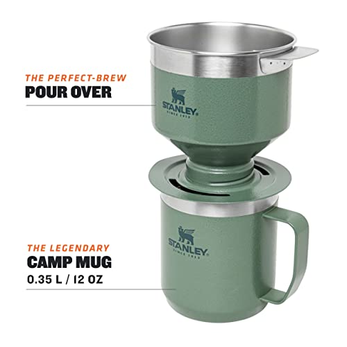Stanley Perfect Brew Pour Over - Makes 1-6 Cups - Reusable Filter - No Disposable Paper Filters Needed - Compatible with Stanley Bottles - BPA-Free - Easy-clean Stainless Steel & Detachable Filter