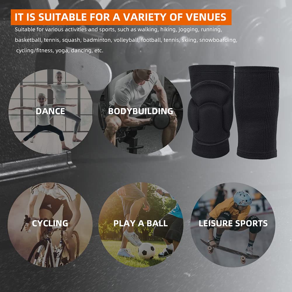 Vaceci (1 pair) Protective Knee Pads, Thick Sponge Anti-Slip Collision Avoidance Knee Sleeve One Size