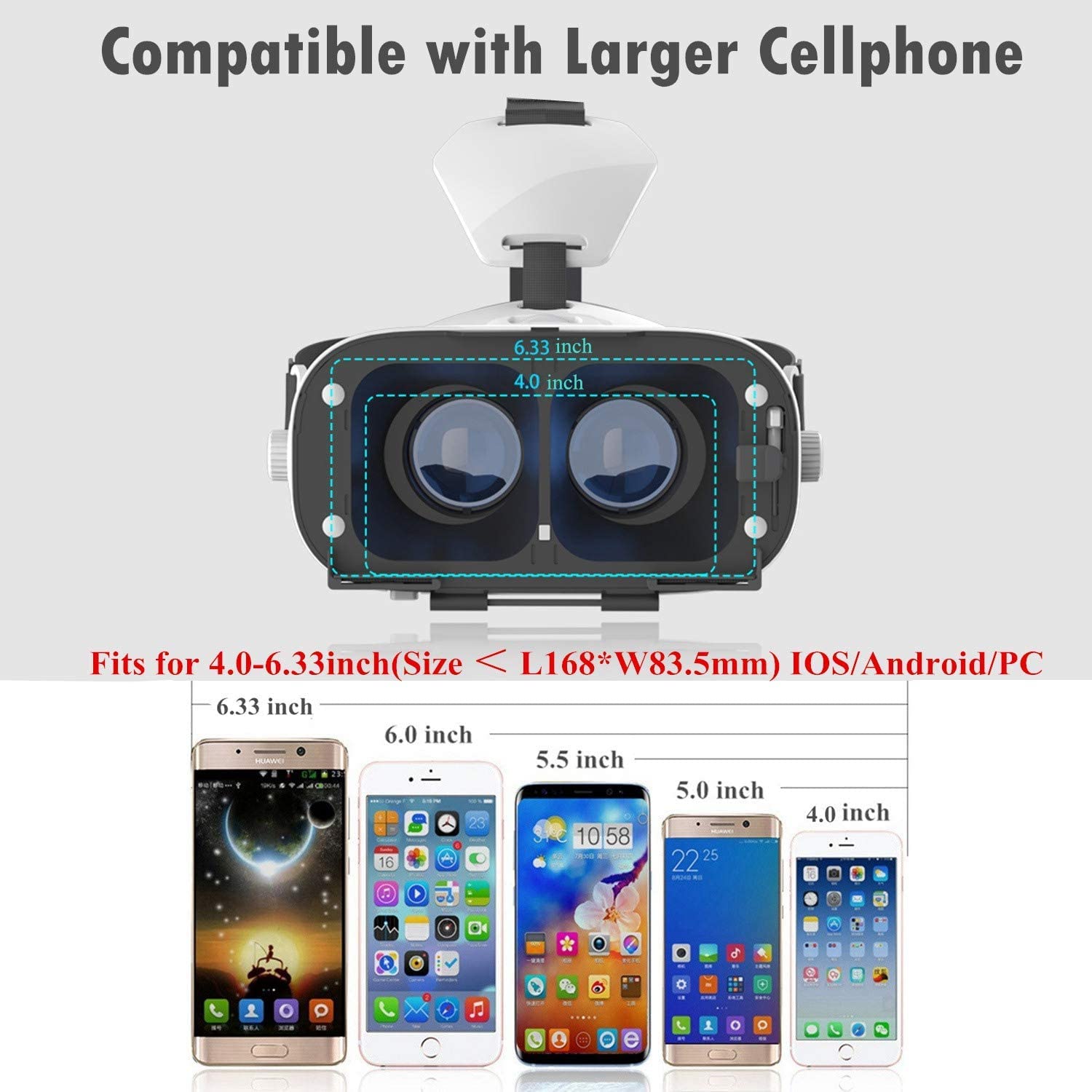 Tsanglight 3D VR Headset/Glasses, VR Virtual Reality Goggles for 3D IMAX Movie/Game for Samsung Galaxy S23 S22 S20 S10 S9 iPhone 14 13 12 Mini 11 Pro XS XR X Max
