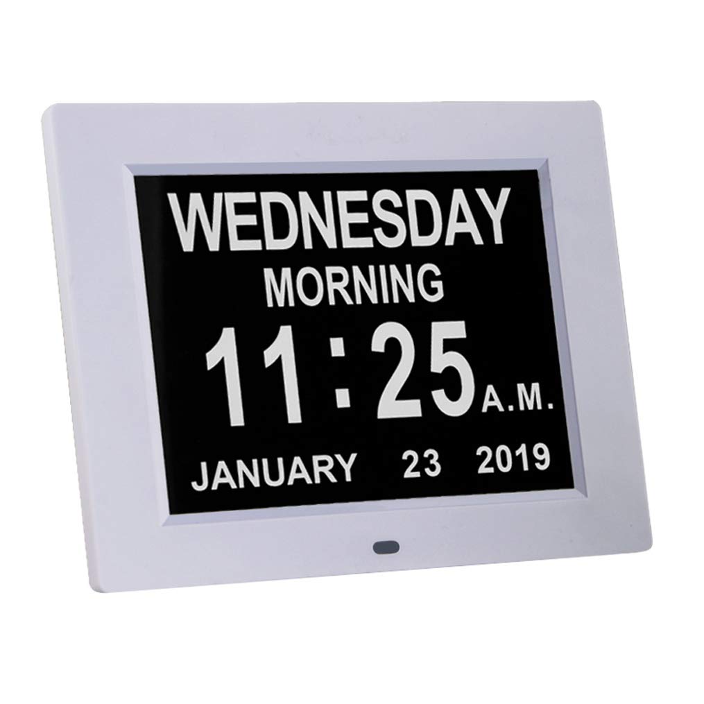 TMC [Newest 8 Inch Digital Day Clock for Seniors - Large Clock with Day Date for Elderly with Large Number,12 Alarm Options for Dementia, Alzheimer