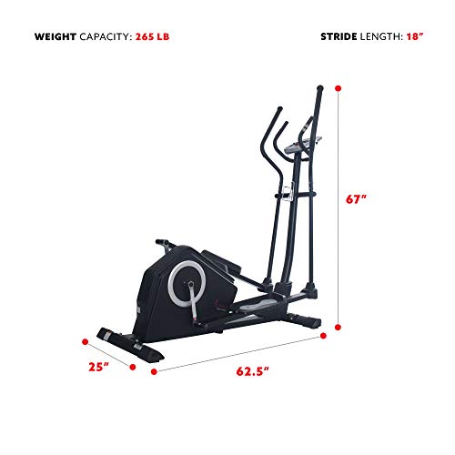 Sunny Health & Fitness Programmable Cardio Elliptical Trainer - SF-E3890, Black