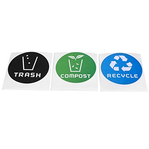 Round red bin Stickers for 13×12×2 60pcs Set Round Recycle Trash Compost Sticker Decal for Trash Garbage containers Recycle Bins