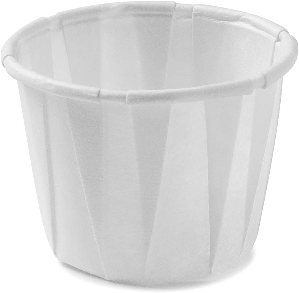 Vakly Disposable Paper Souffle Medicine Cups 3/4 oz [Pack of 500] – (0.75 Ounce) Small Cups for Medication Distribution, Pills, Tasting, Condiments, Food and Dessert Serving