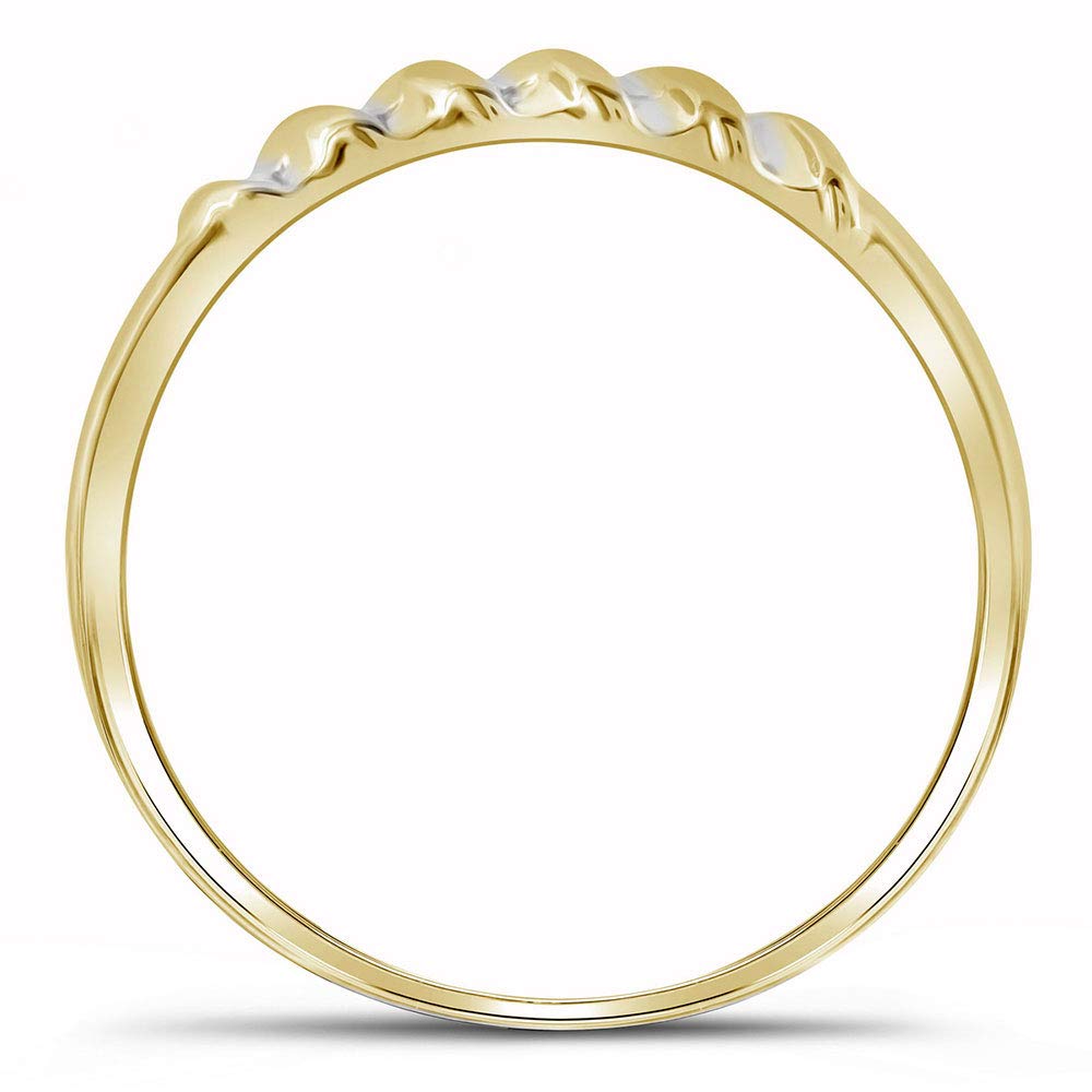 Sizes - L = 8, M = 8 - 10k Yellow Gold Diamond Cluster Mens And Ladies Couple His & Hers Trio 3 Three Ring Bridal Matching Engagement Wedding Ring Band Set (1/10 cttw.) - Please use drop down menu to select your desired ring sizes