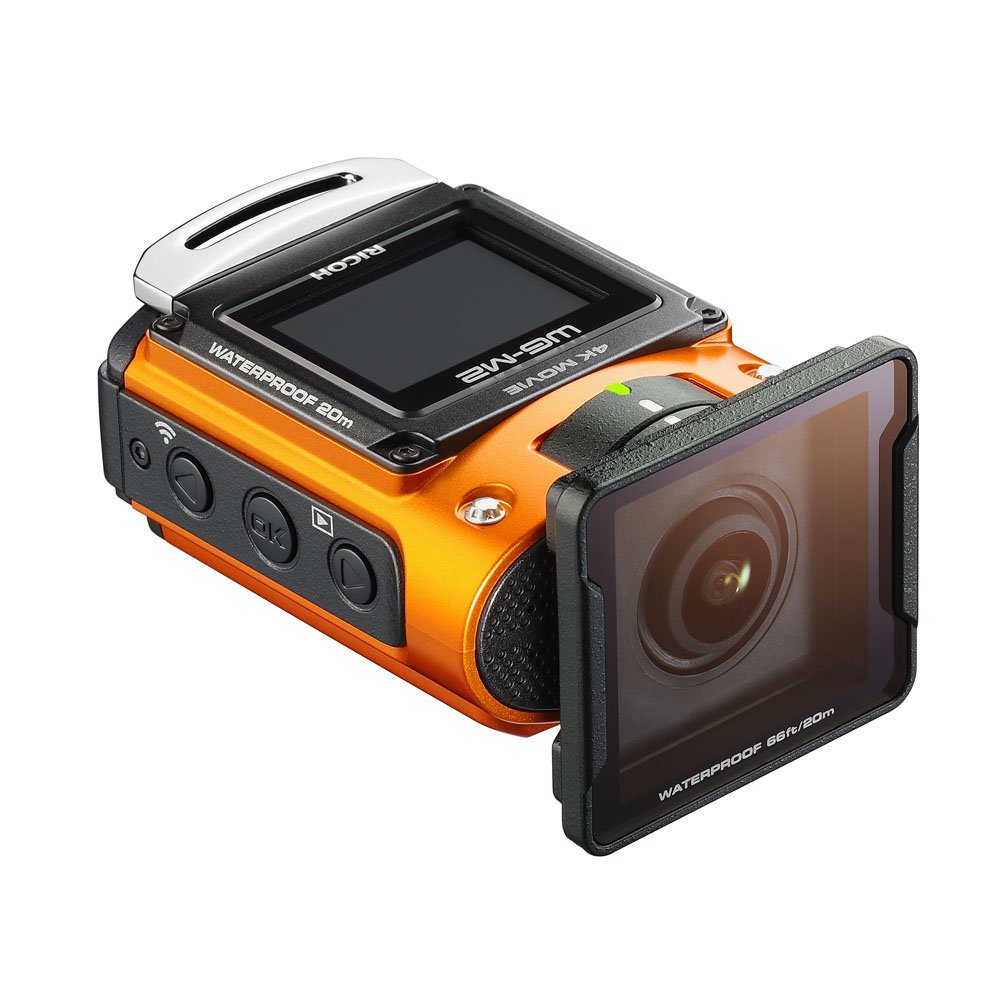Ricoh Waterproof Action Camera WG-M2 4K Video Super-Wide-Angle 204 Degrees housing Unnecessary Waterproof 20m Impact 2m 03801 (Orange) (International Model)