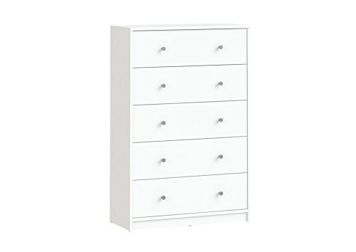 Tvilum Portland 5 Drawer Chest - White