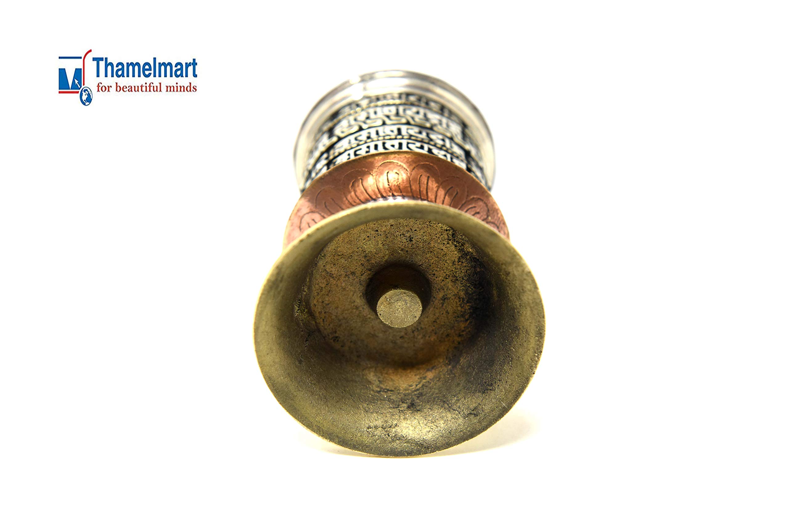 Thamelmart 4 Inch Height Very Artistic Stand Tibetan Prayer Wheel Om Mane Padme Hum Hand Crafted in Nepal