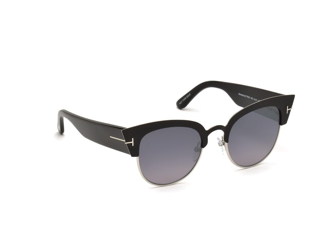 Tom Ford FT0607 05C Alexandra Retro Sunglasses Lens Category 3 Lens Mirro Black ,51mm