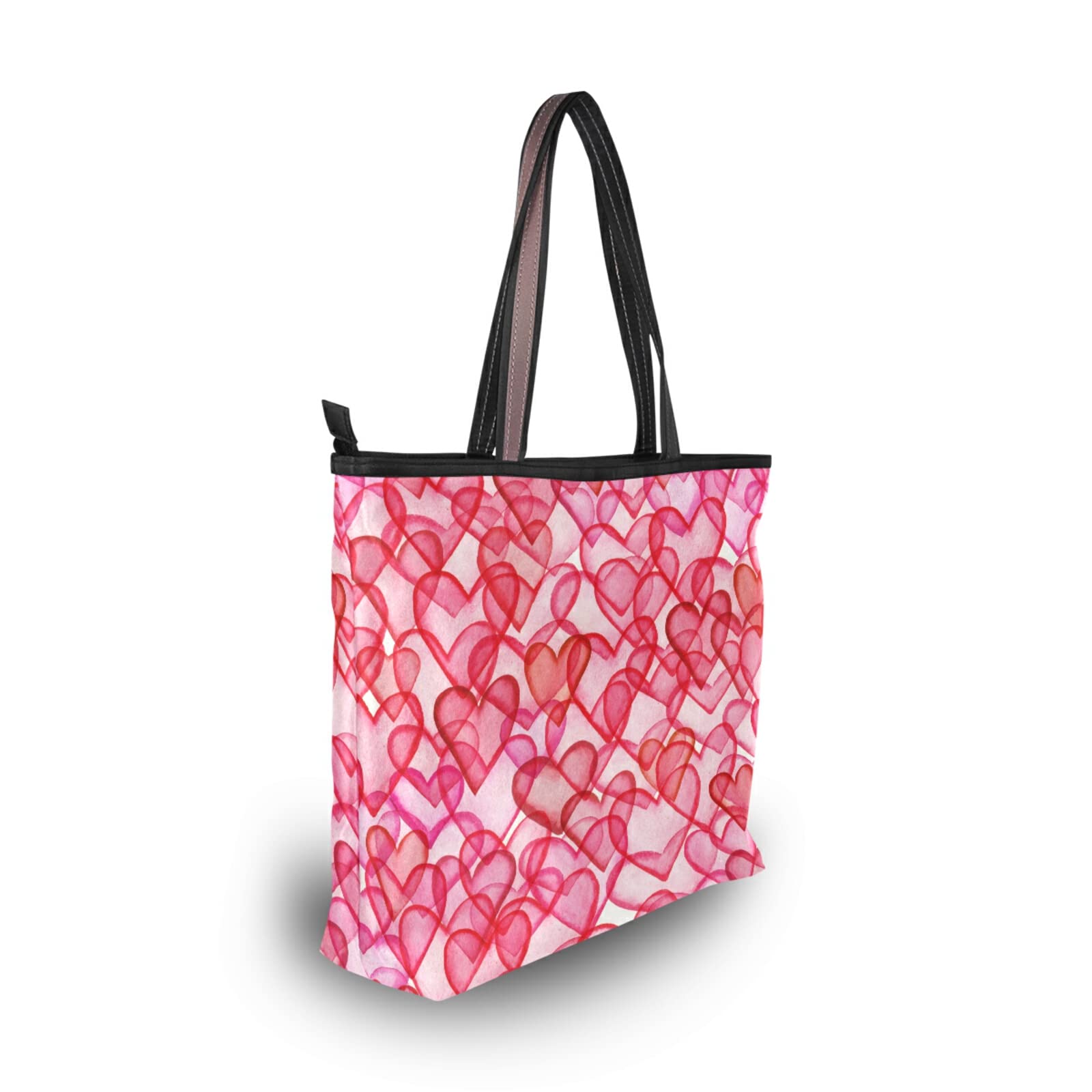 Valentine Tote Purse Heart Printed Tote Bag Purse,Women Valentine's Day Tote Bag