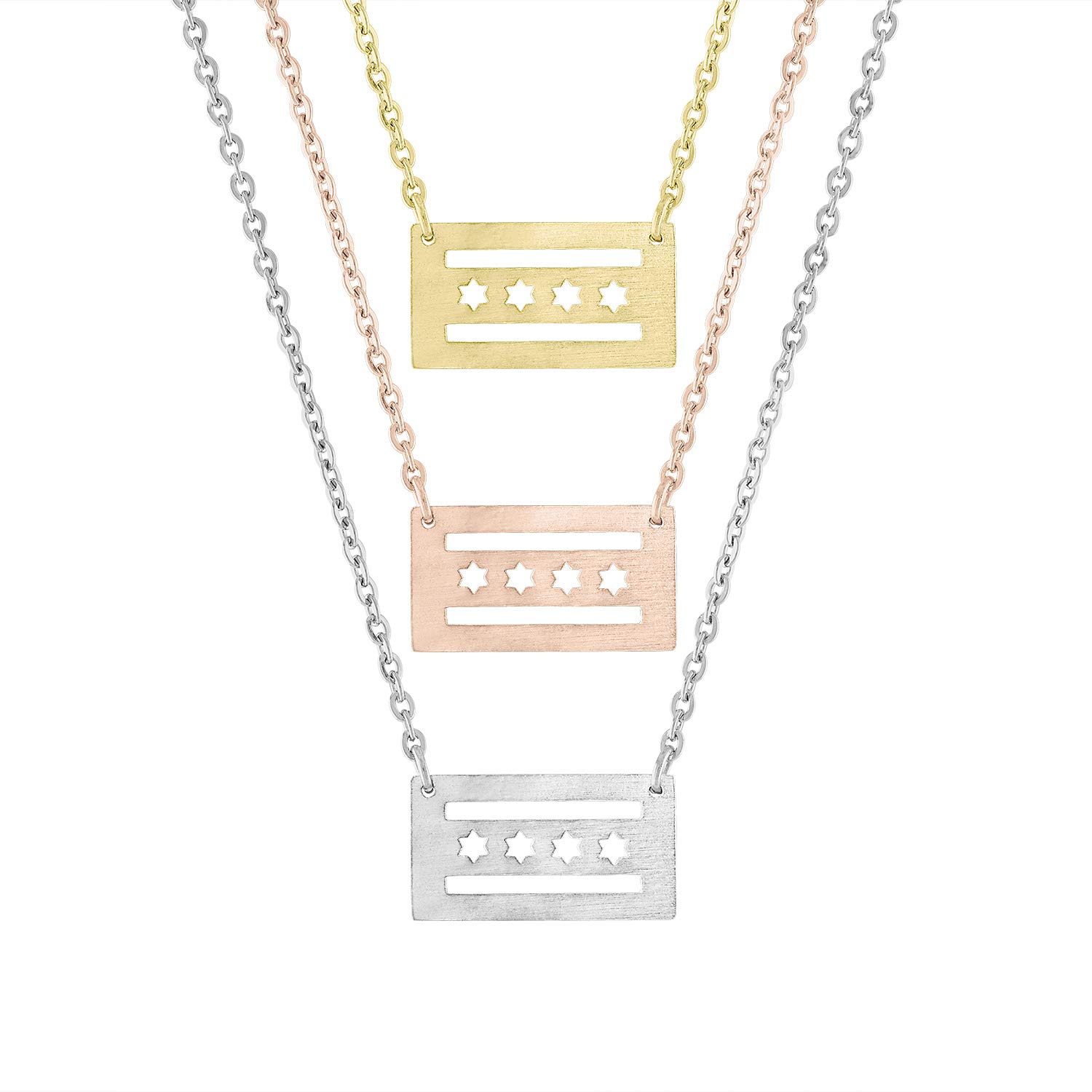 The Colette Collection Chicago Flag Necklace (Gold)