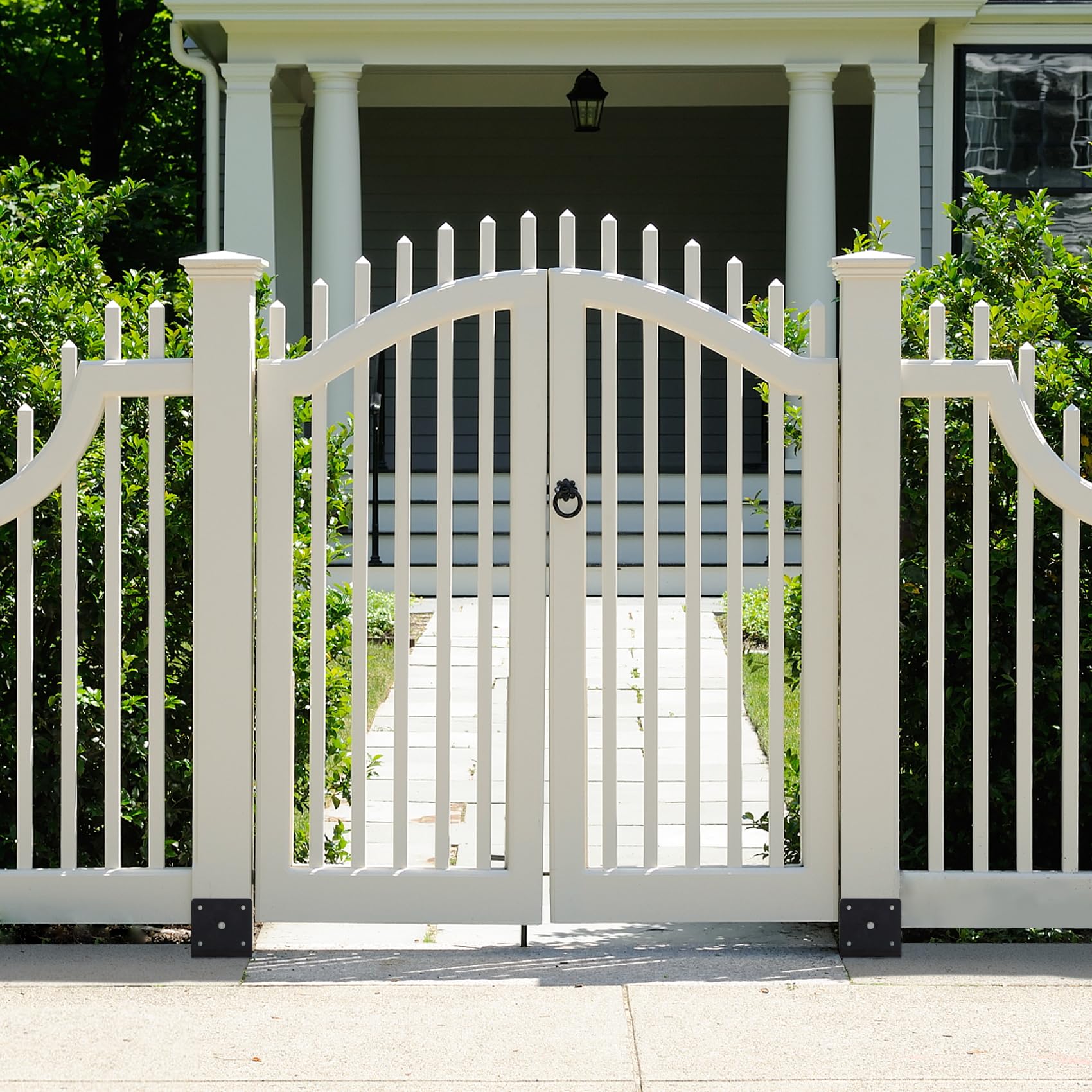 XYADX Concrete Fence Post Base 4x4 inches 4 Pack, Fence Post Anchor Holder Pergola Brackets
