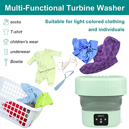 VAIPI Portable Washing Machine Mini Washer and Dryer Includes 4 Drying Racks Small Folding Washing Machine with Touch Screen and Drain Basket for Travel