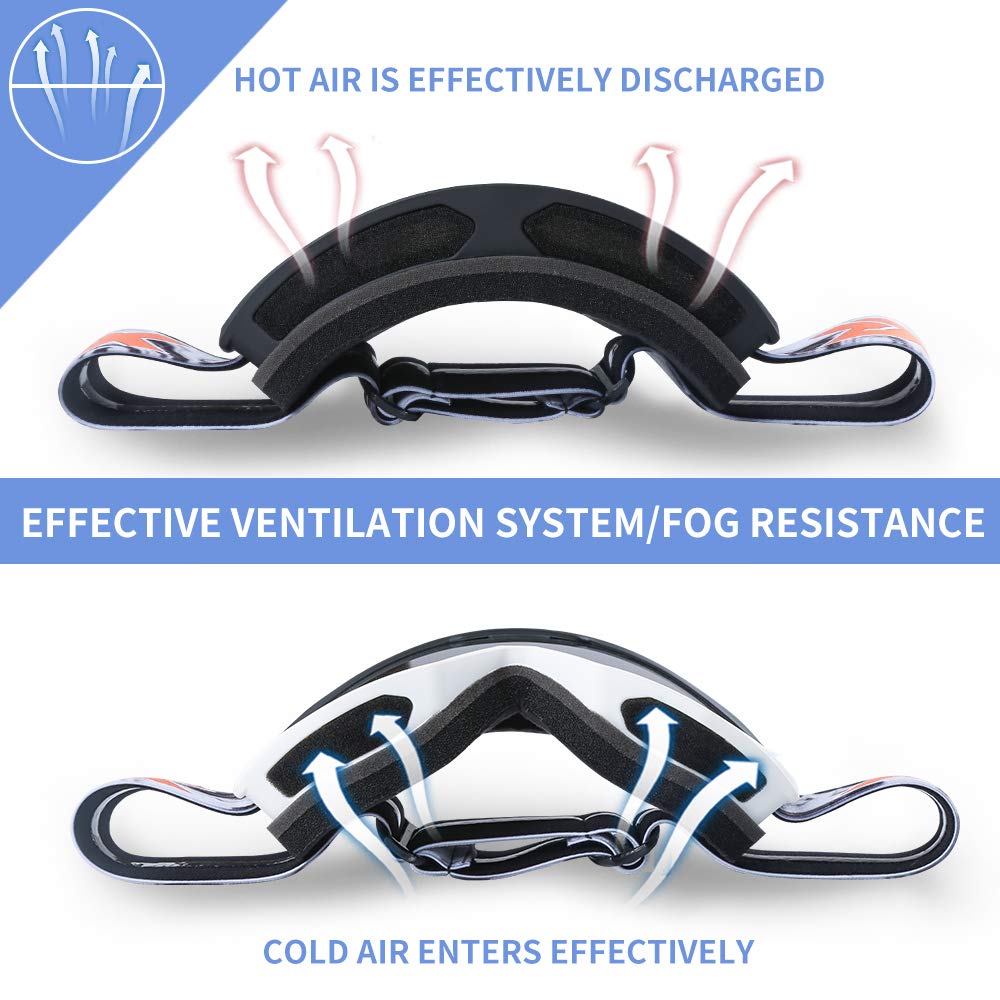XR Ski Snowboard Goggles Anti Fog UV Protection Snow Goggles for Men Women Youth (Silver)