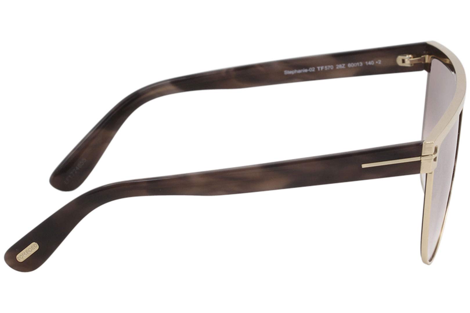 Tom Ford Oval Sunglasses TF570 Stephanie-02 28Z Gold/Rose Havana 60mm FT0570