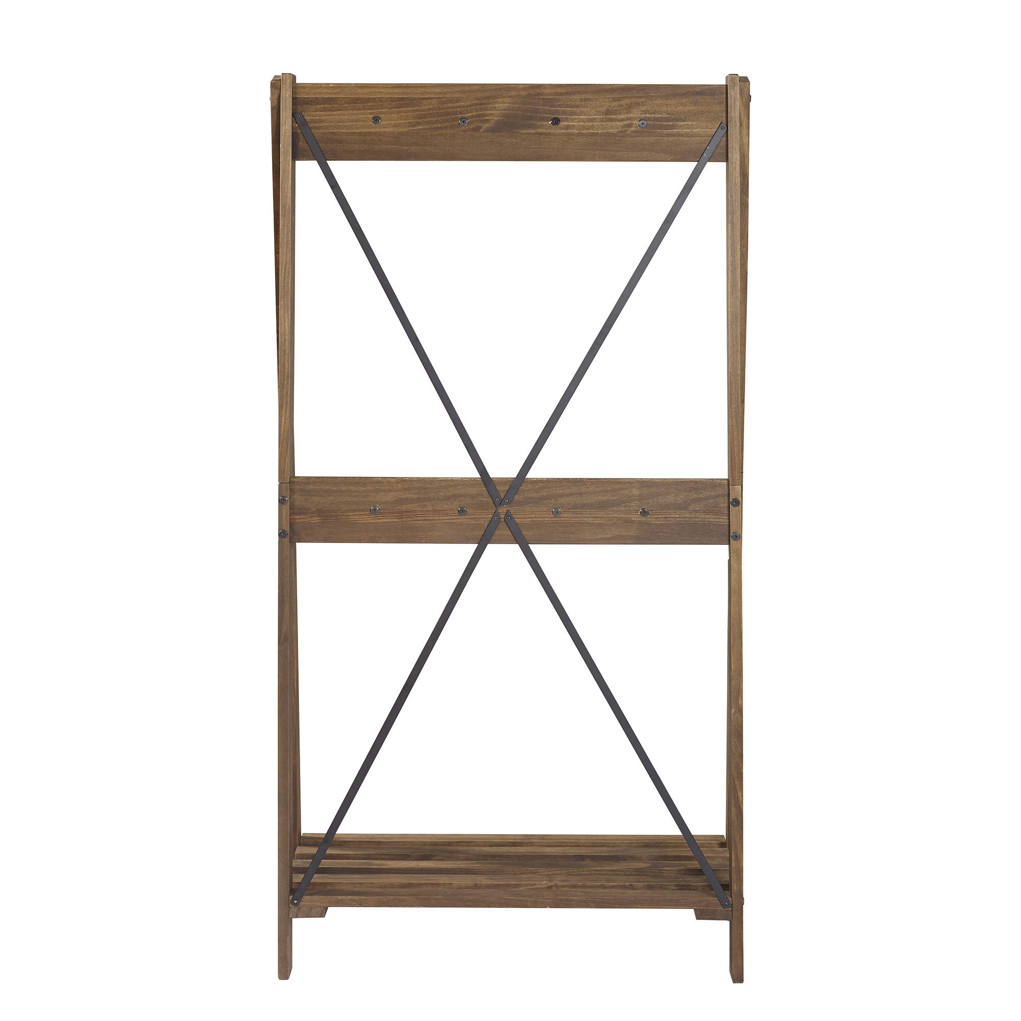 Walker Edison X Back Farmhouse Entryway Bench Hall Tree Coat Rack Shoe Storage Shelf Mudroom Hallway Organizer, 68 Inch, Grey