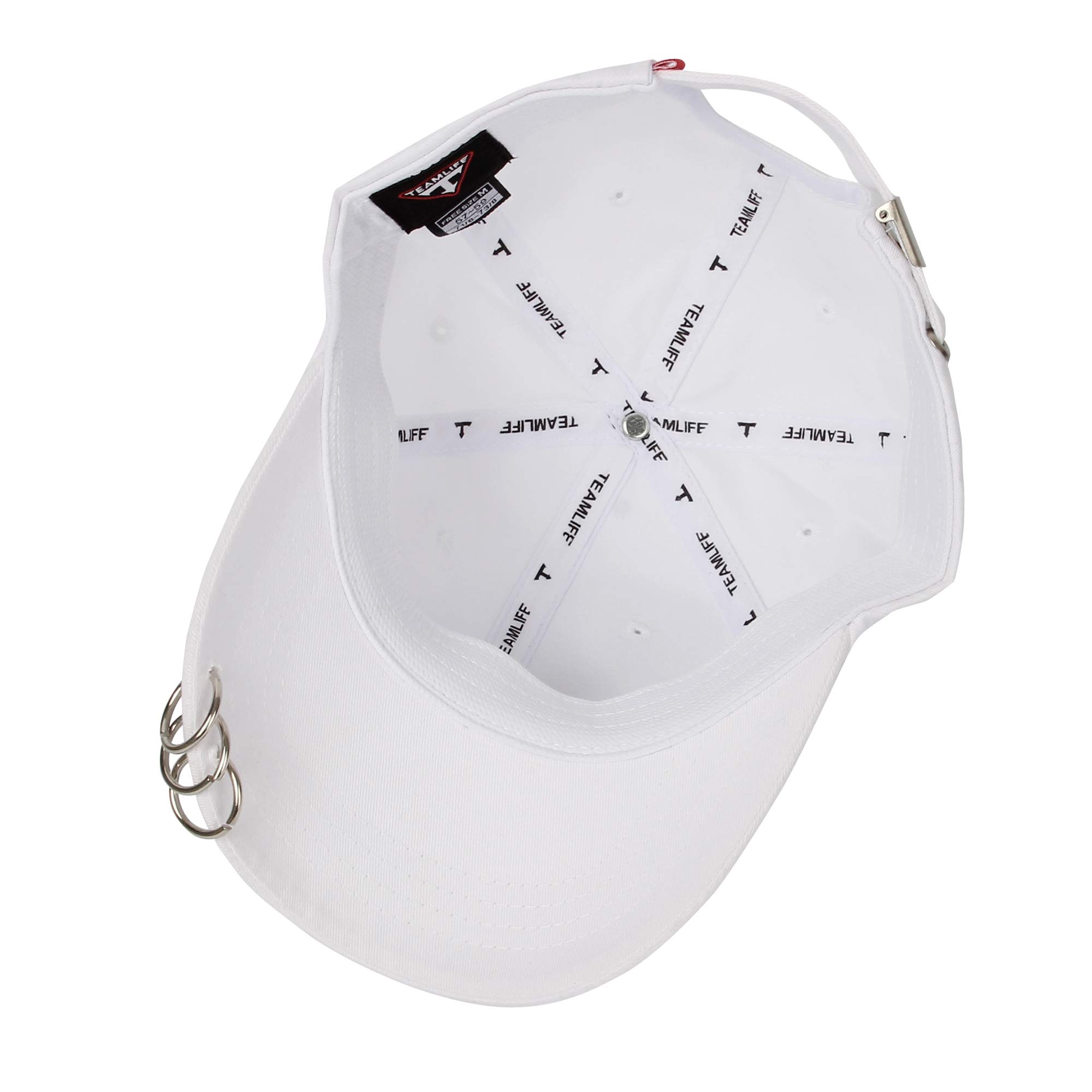 WITHMOONS Baseball Cap Iron Ring Pierced K-Pop Hip Hop Hat TR11145 (Black)