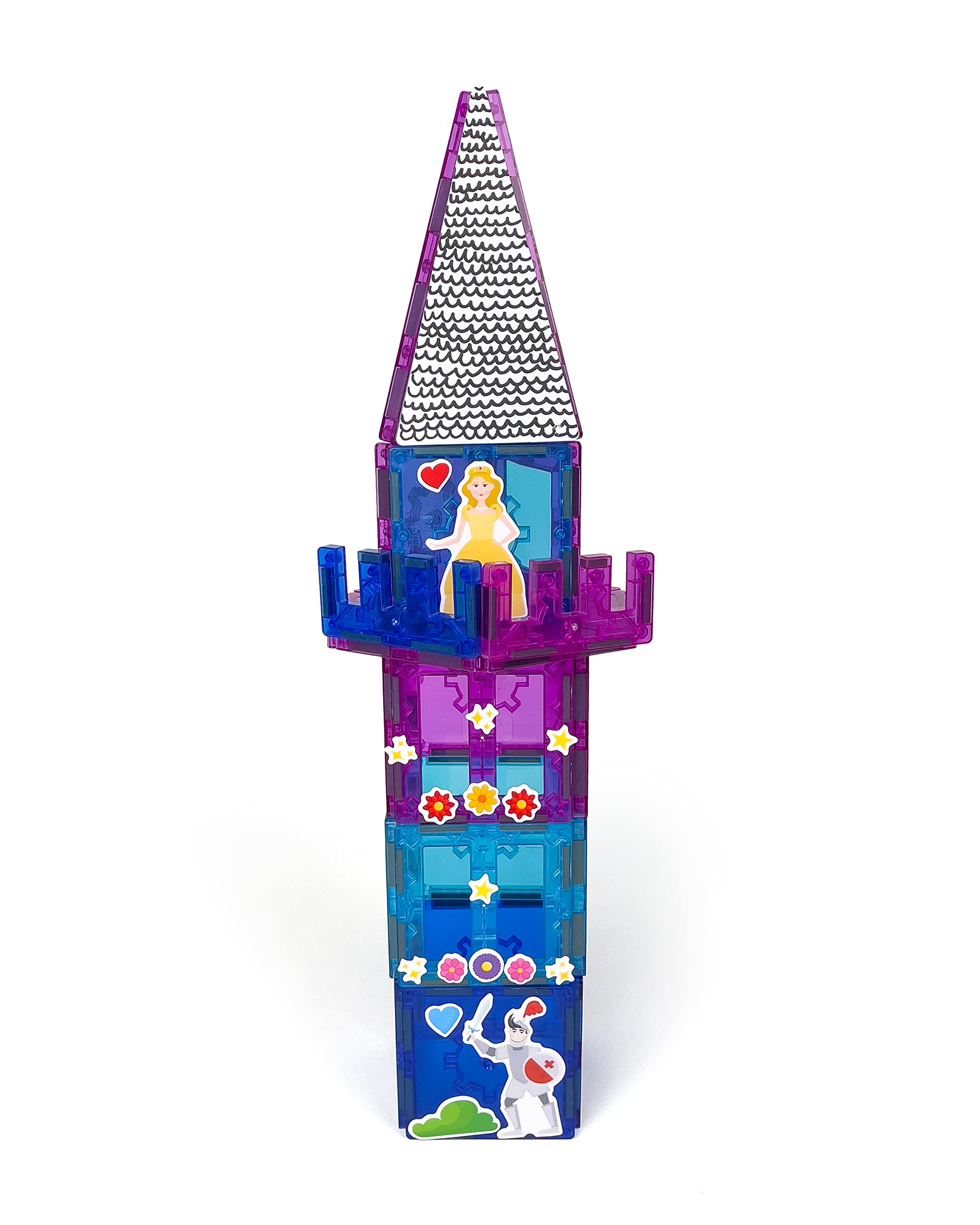 Tytan TILES Princess Castle 60-Piece Magnetic Tiles Building Set, Adorable Kids’ STEM Toy, Creative Play, Shape & Pattern Recognition, Fine Motor Skills, includes Storage Bag, Ages 3 and Up
