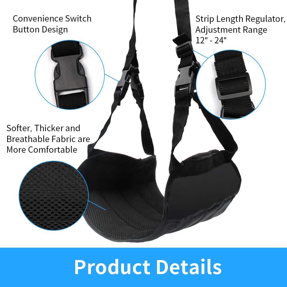Wiwaplex Footrest Hammock, Under Desk Foot Rest Hammock, Unique Premium Design Office Feet Rest, Adjustable Height Foot Rest Travel Accessories Footrests Hammock(Black)