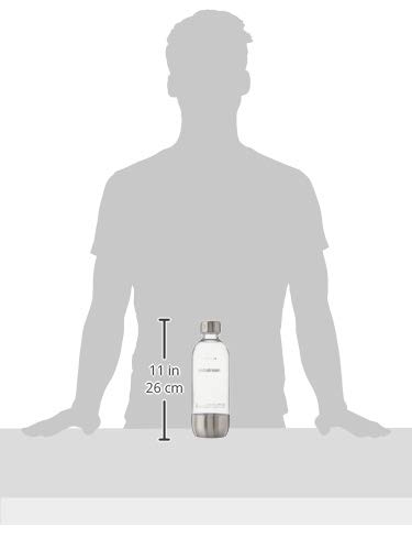 SodaStream 1L Classic Metal Carbonating Bottle, Single, Stainless Steel (1041191011)