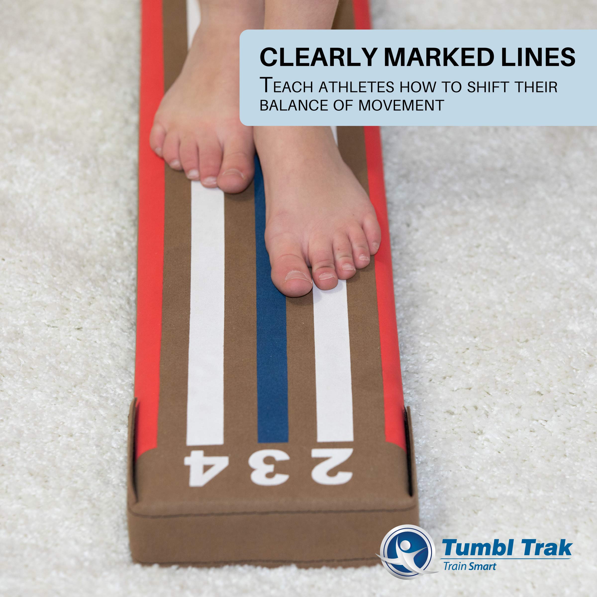 Tumbl Trak 8 Ft Laser Beam with Solid Wood Core, Low Gymnastics Balance Beam for Home
