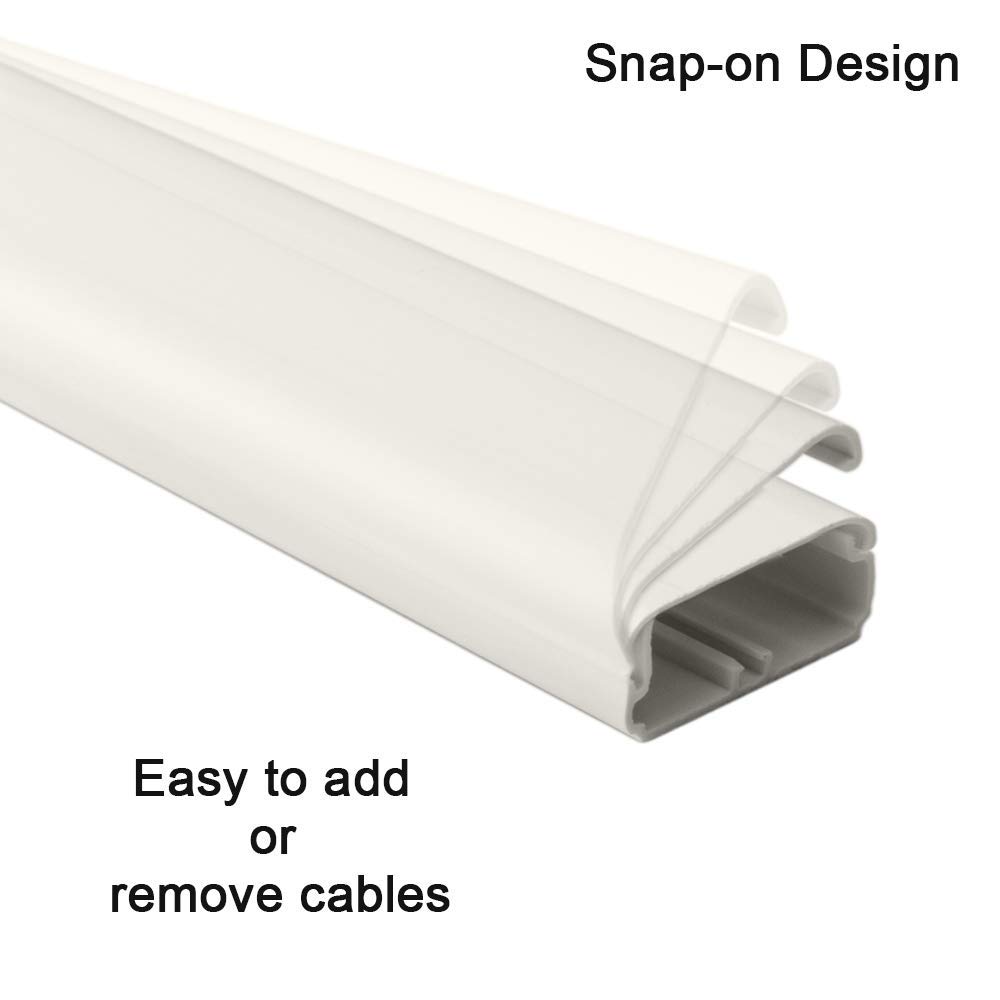 TV Cord Cover, 36 inch Cable Concealer for Wall Mount TV System, Paintable Cable Management Raceway to Hide wires, W1.6 x H0.8,Beige